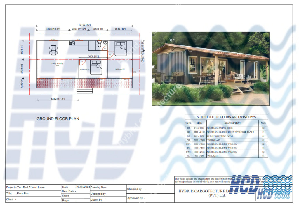 Two-Bedroom Container House with Open Deck | Modern 40ft Shipping Cont ...