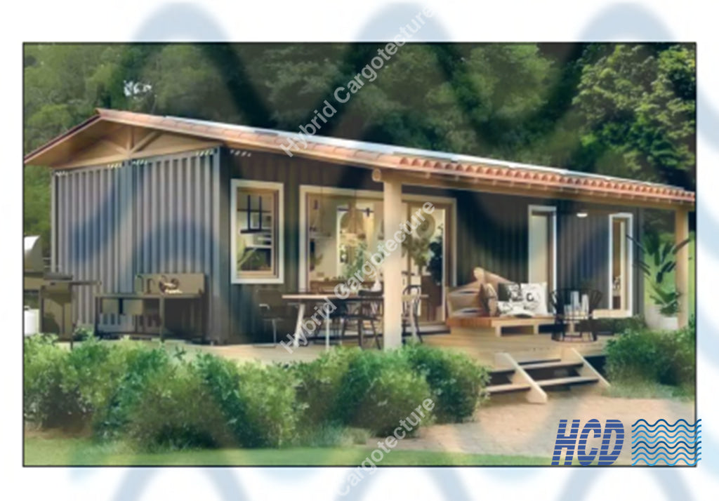 Two-Bedroom Container House with Open Deck | Modern 40ft Shipping Cont ...